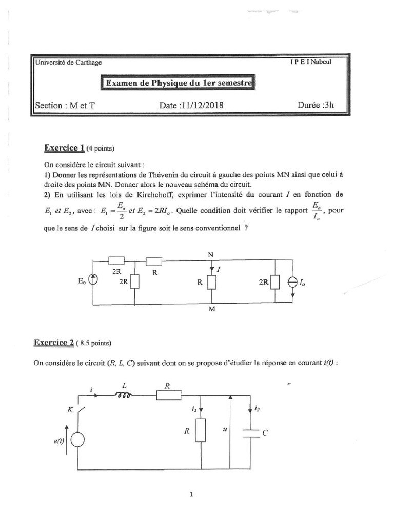 EX N1 Phy MP-PT 2018 | PDF