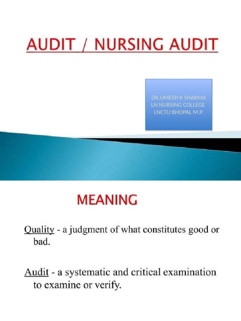 Nursing Audit | PDF