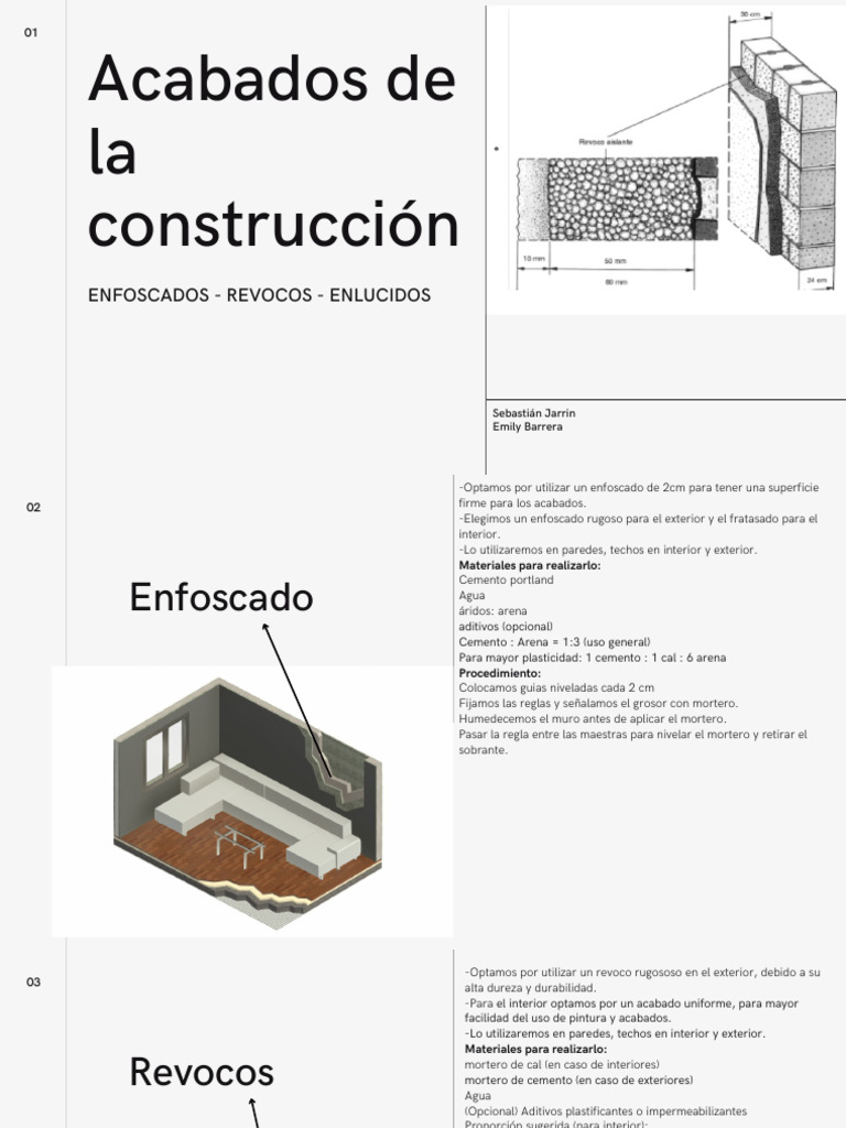 Enfoscados - Revocos - Enlucidos | PDF | Mortero (Albañilería) | Lima ...