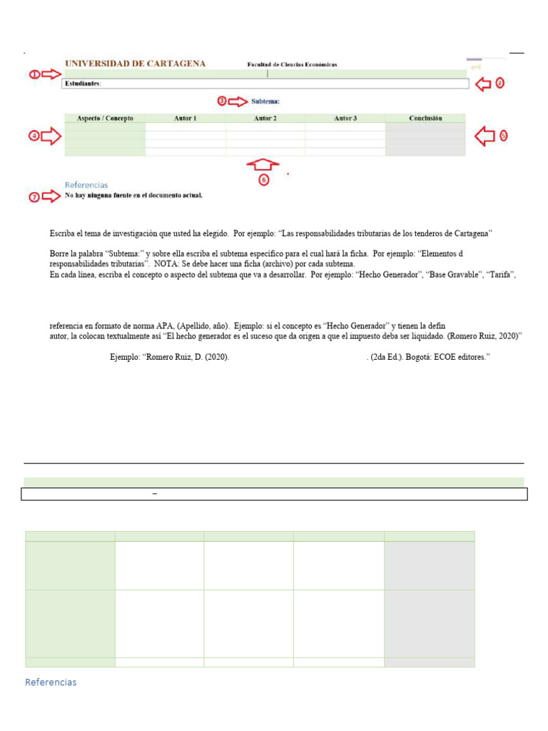 Ficha (Matriz) Conceptual - Instrucciones y Ejemplo | PDF | Impuestos