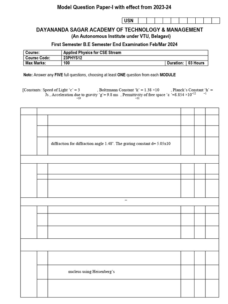 2 23PHYS12 - Applied Physics For CSE Stream | PDF | Superconductivity | Wave Function
