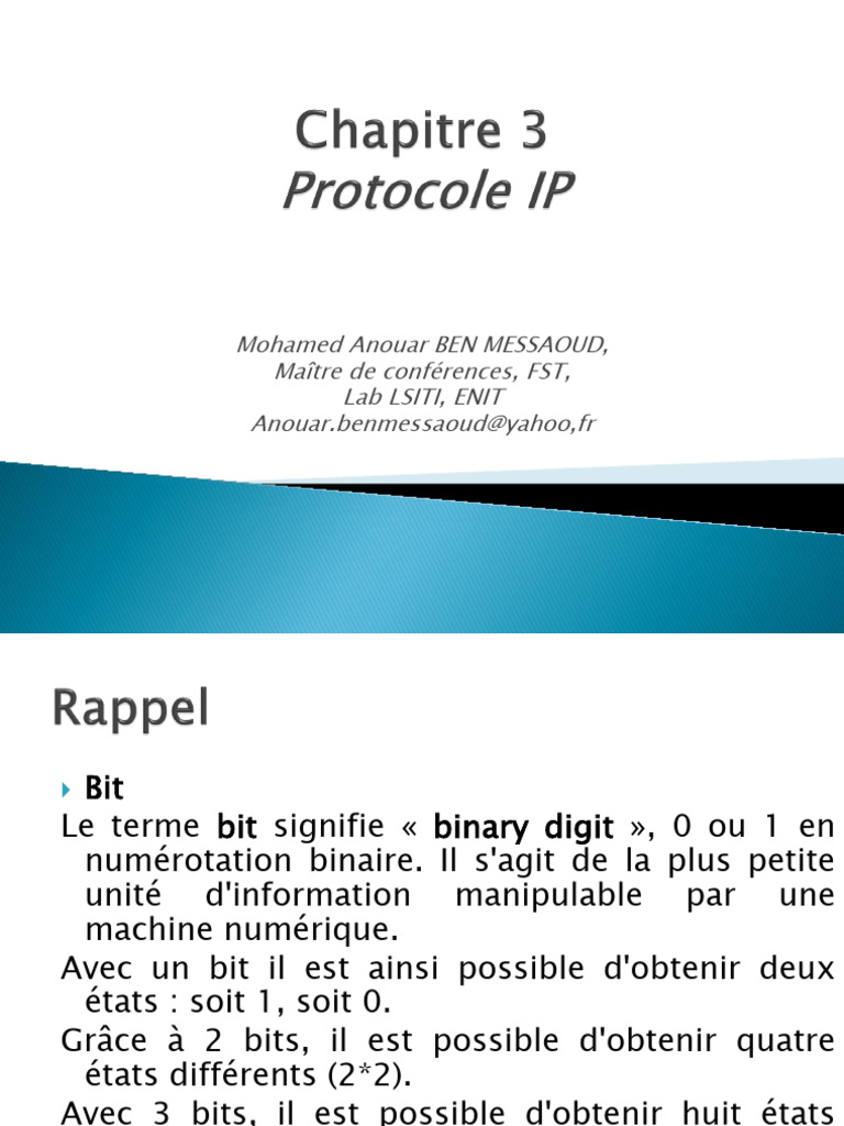 Introduction à l'adressage IP et aux bits | PDF | Adresse IP | Serveur ...