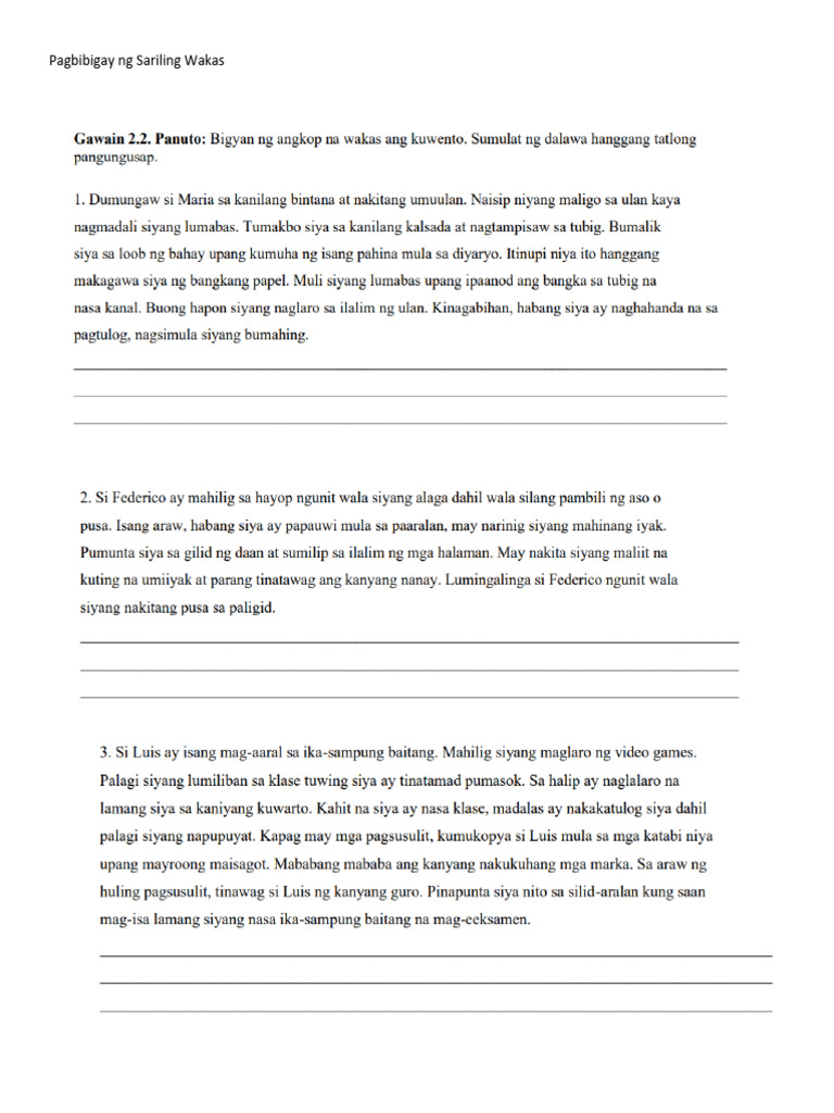 Pagbibigay NG Sariling Wakas | PDF