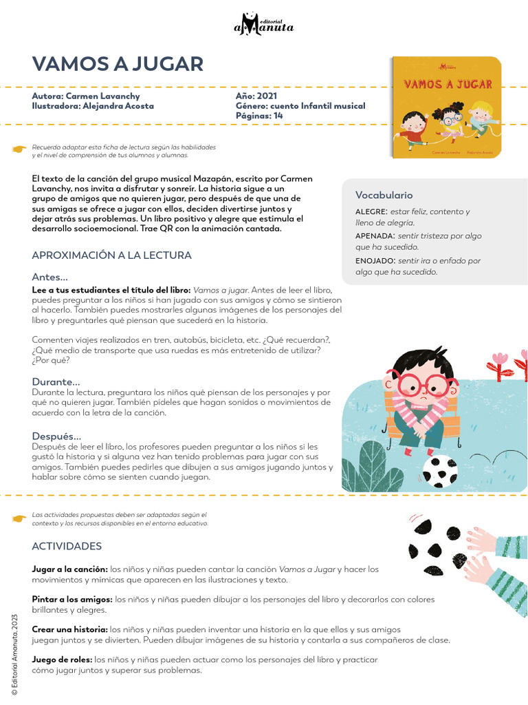Cuento Infantil: Vamos a Jugar | PDF