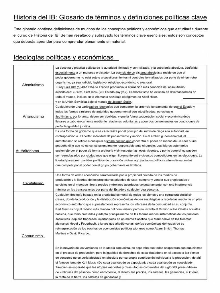 Glossary of Terms For Ib | PDF | Comunismo | marxismo
