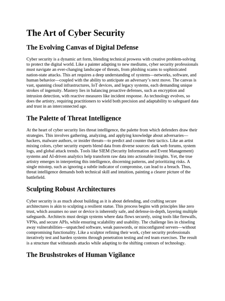 The Art of Cyber Security | PDF | Computer Security | Security