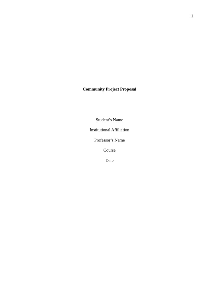 14311434-Community Project Proposal | PDF | Health Equity | Health Care