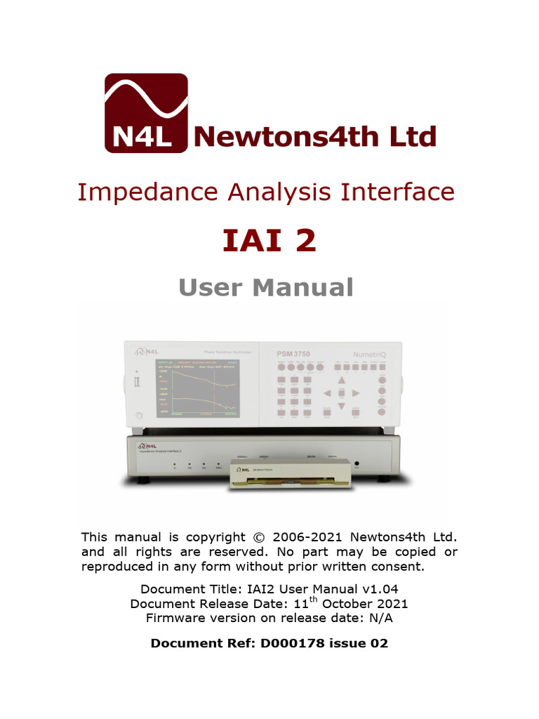 D000178 IAI2 User Manual Issue 02 | PDF | Electrical Impedance | Capacitor