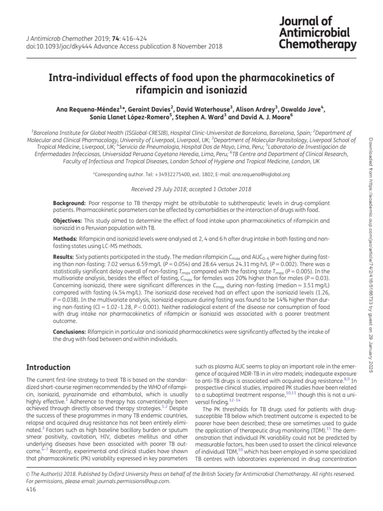 Hubungan obat rifampisin, inh dengan makanan | PDF | Tuberculosis ...