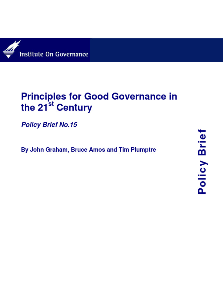 Principles For Good Governance in The 21 | PDF | Governance | Human Rights