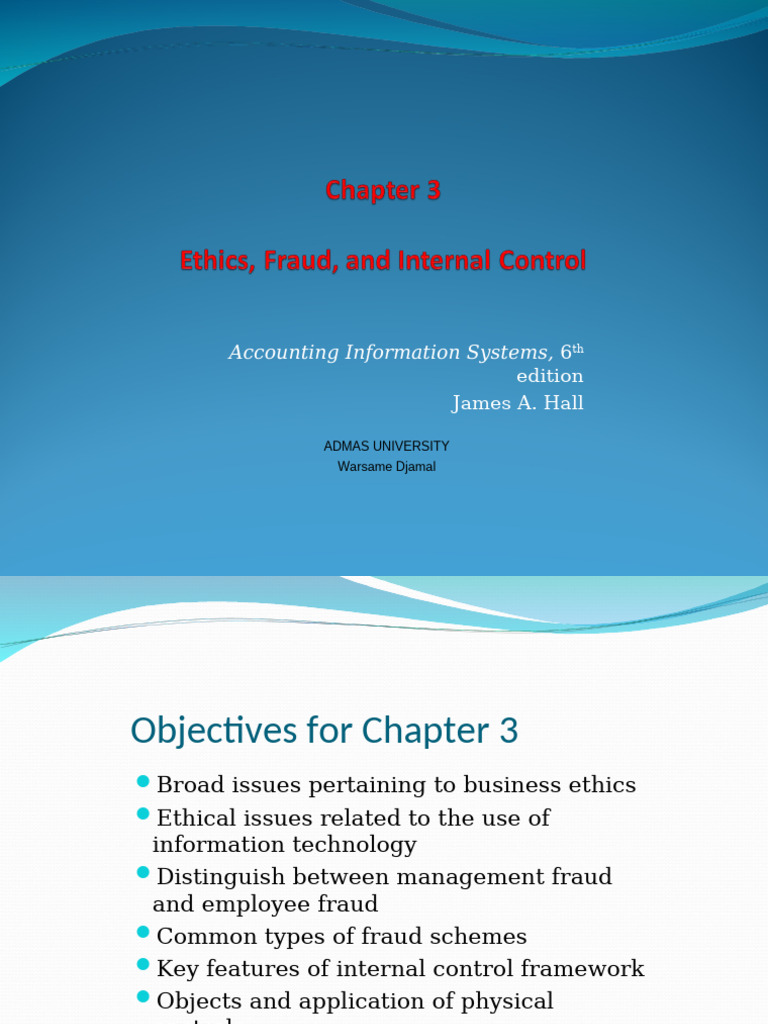 Ch03 Ethics, Fraud and Internal Control | PDF | Internal Control | Fraud