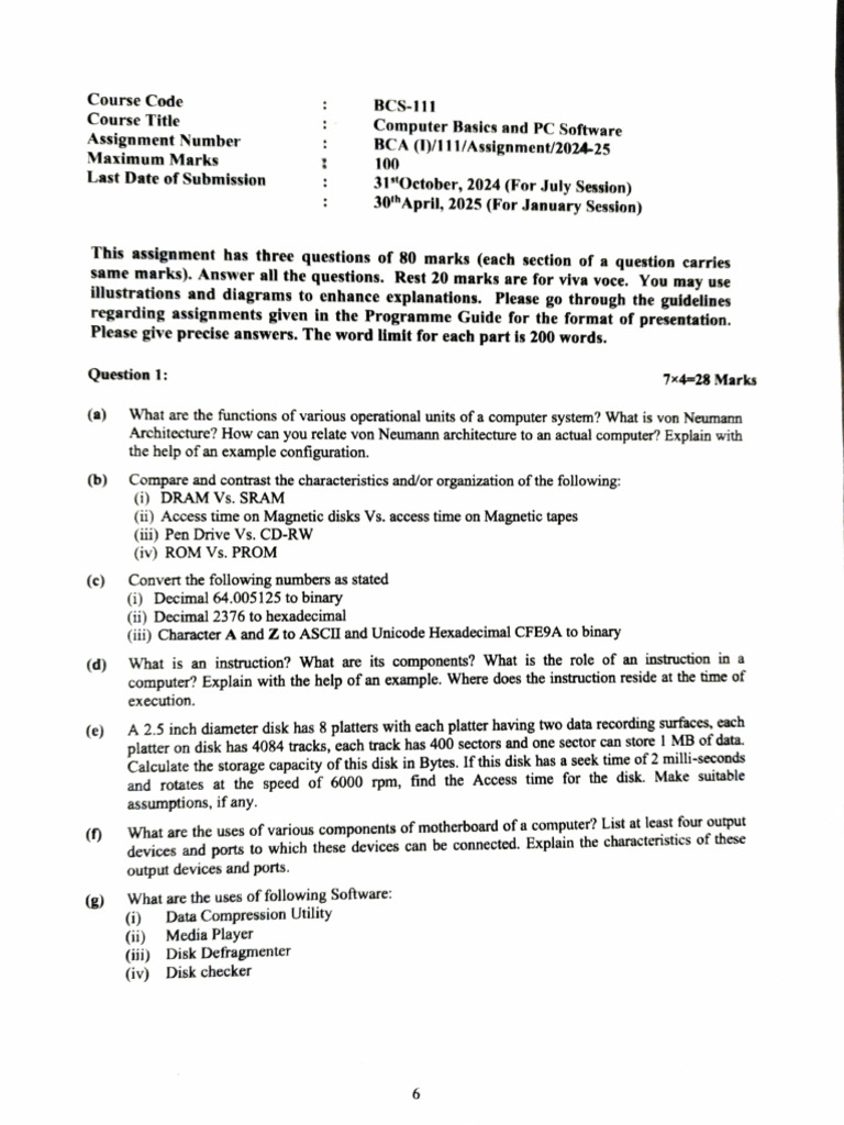 BCS-111 Computer Basics and PC Software Lab | PDF