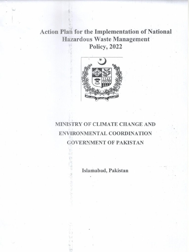 Action Plan Implementation National Hazardous Waste Management | PDF