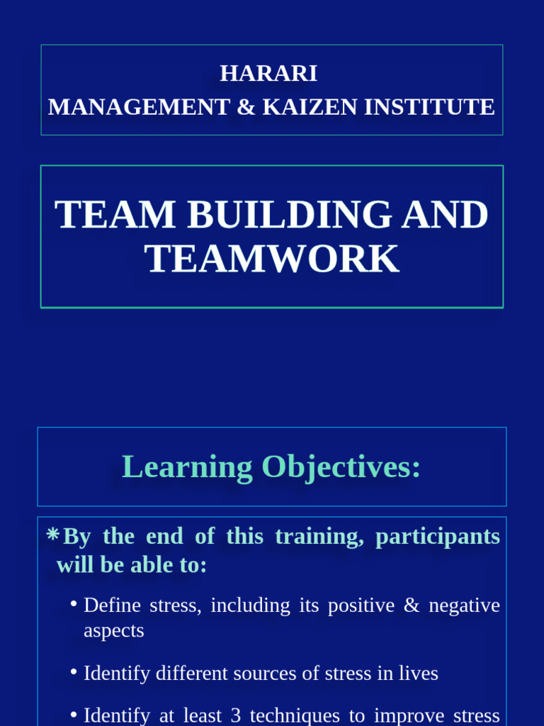Team Building And Teamwork Pdf Stress Biology Psychology