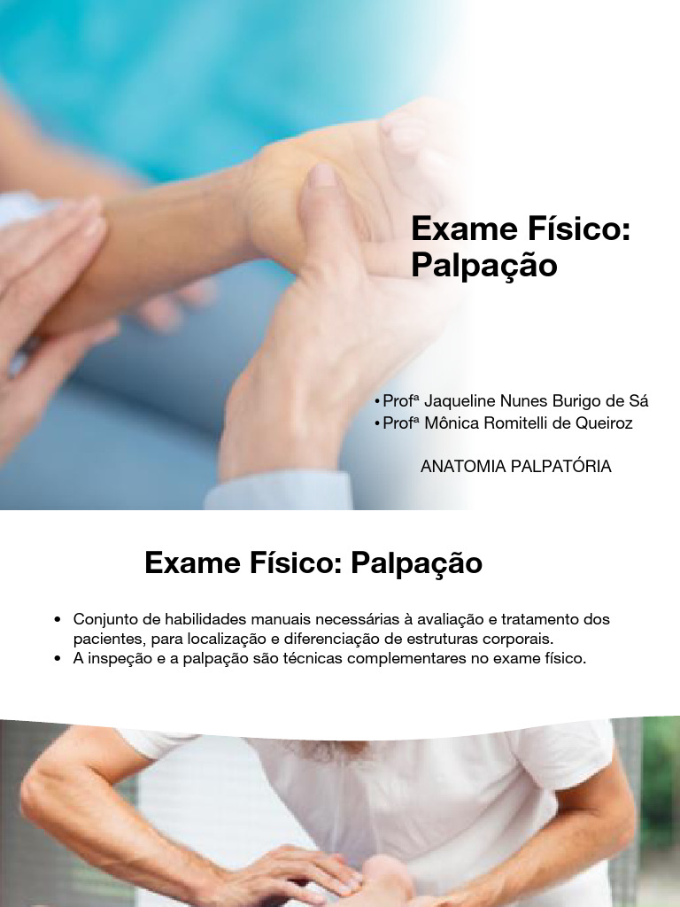 Guia Prático de Palpação no Exame Físico | PDF | Músculo | Osso