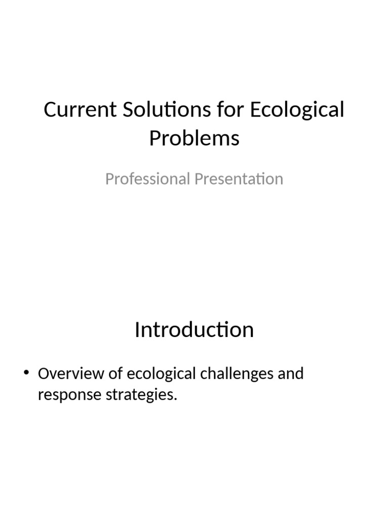 Ecological Solutions Overview | PDF