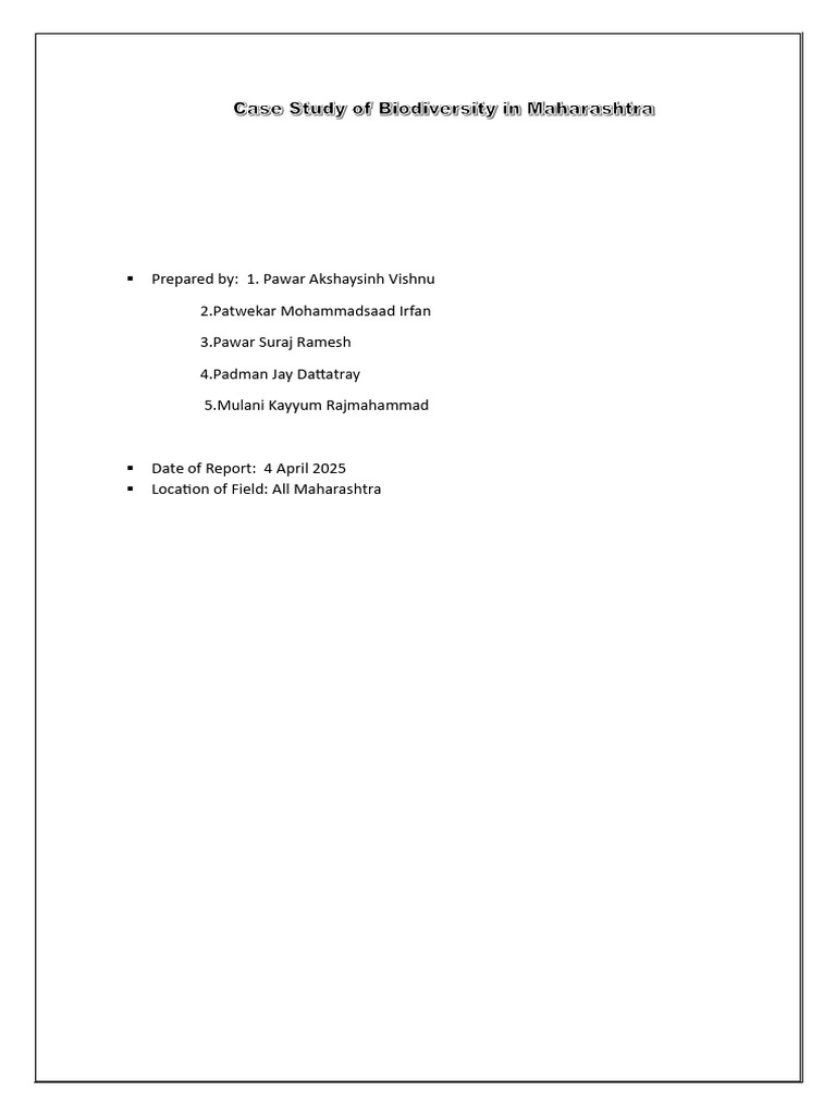 Maharashtra's Biodiversity Case Study | PDF | Conservation Biology ...