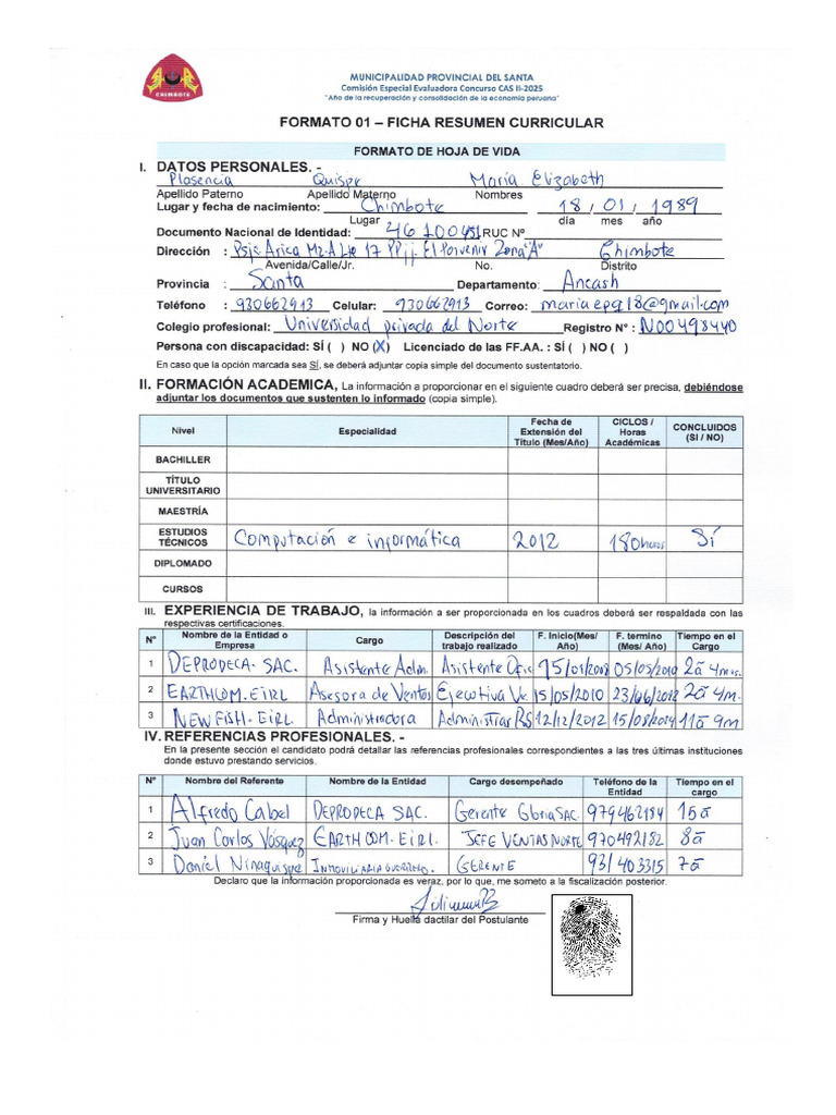 Cas-5mps Maria Elizabeth Plasencia Quispe | PDF