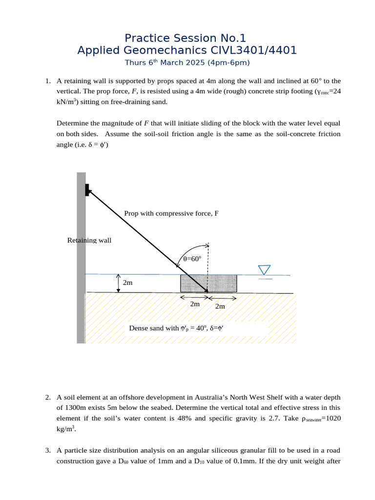 Tut1 Civl4401 3401 2025 | PDF