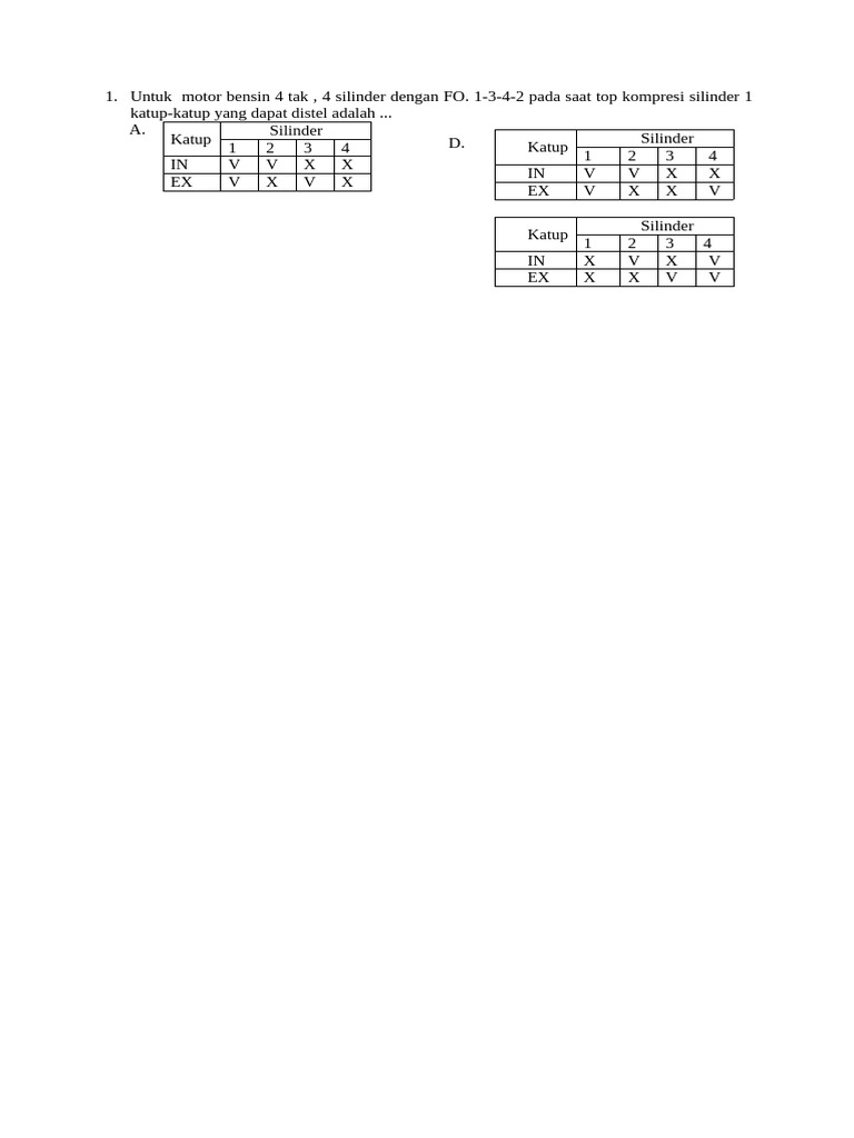 latihan soal TKR | PDF