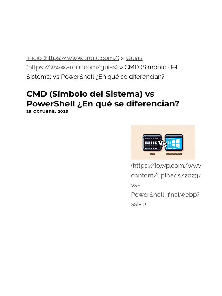CMD vs PowerShell_ Diferencias _ ¿Cuál Es Mejor | PDF | Interfaz de ...