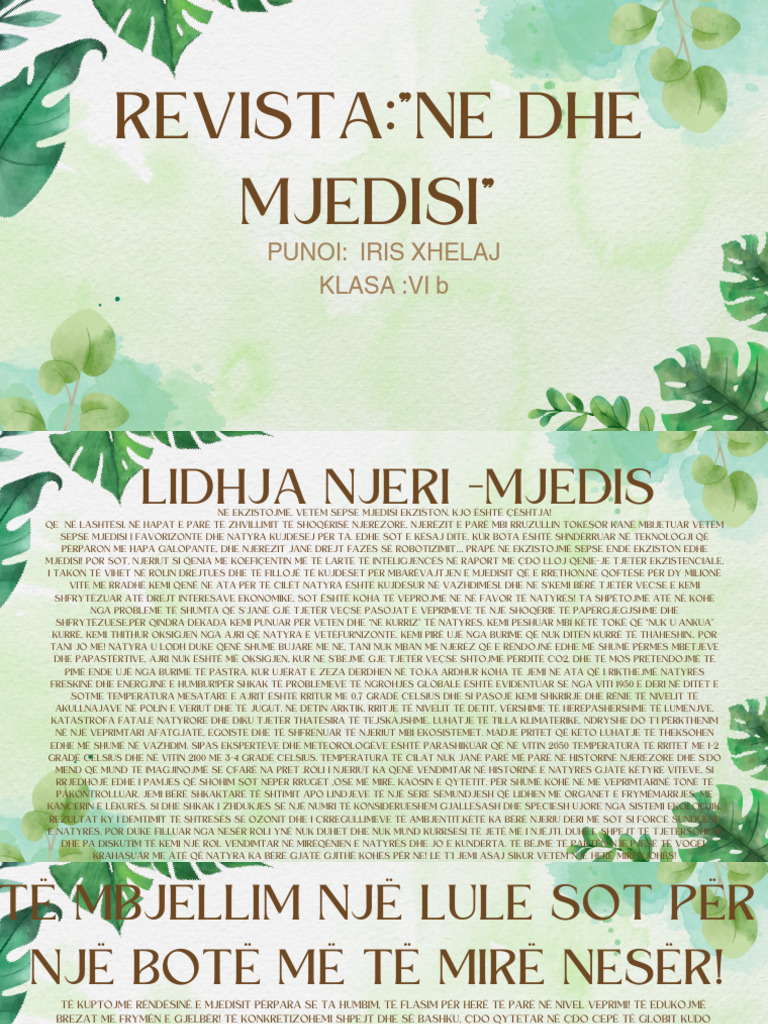 Ne Dhe Mjedisi Reviste | PDF
