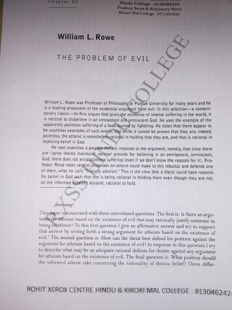 Problem of Evil | PDF