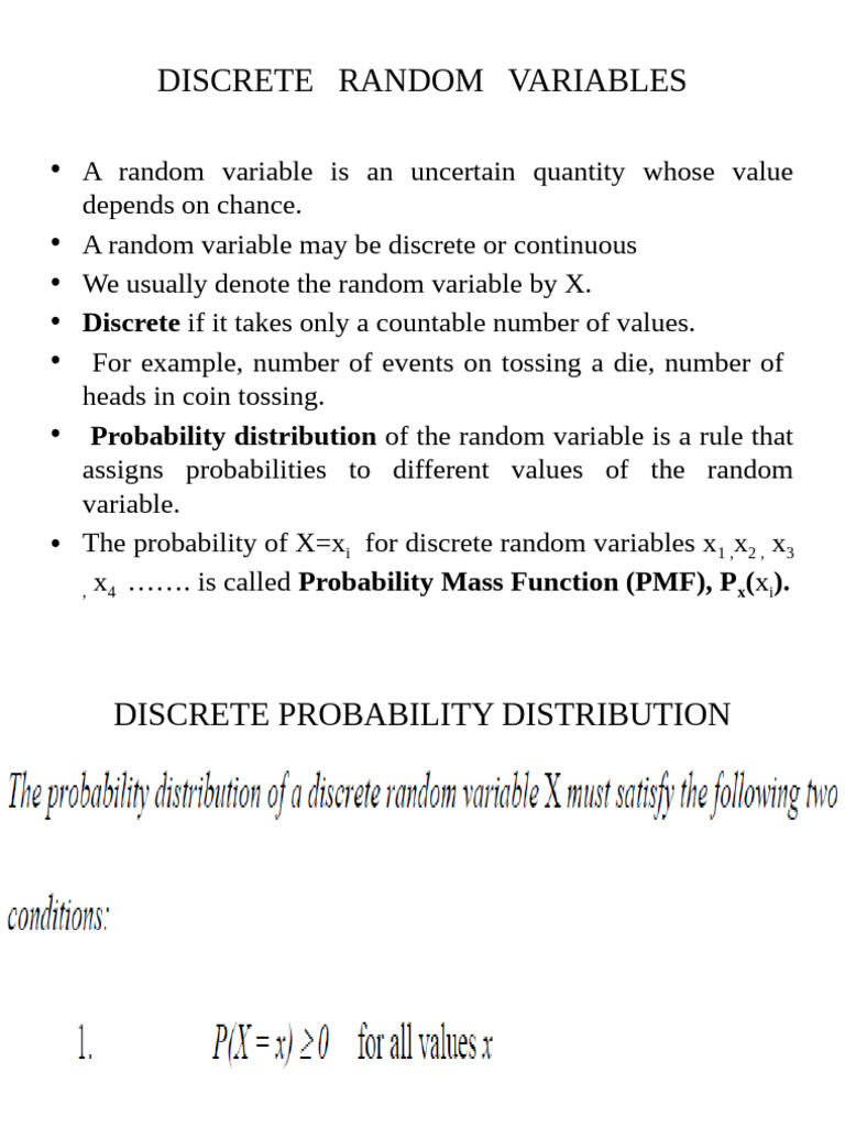 ST 1210-Discrete Random Variables | PDF | Probability Distribution | Random Variable