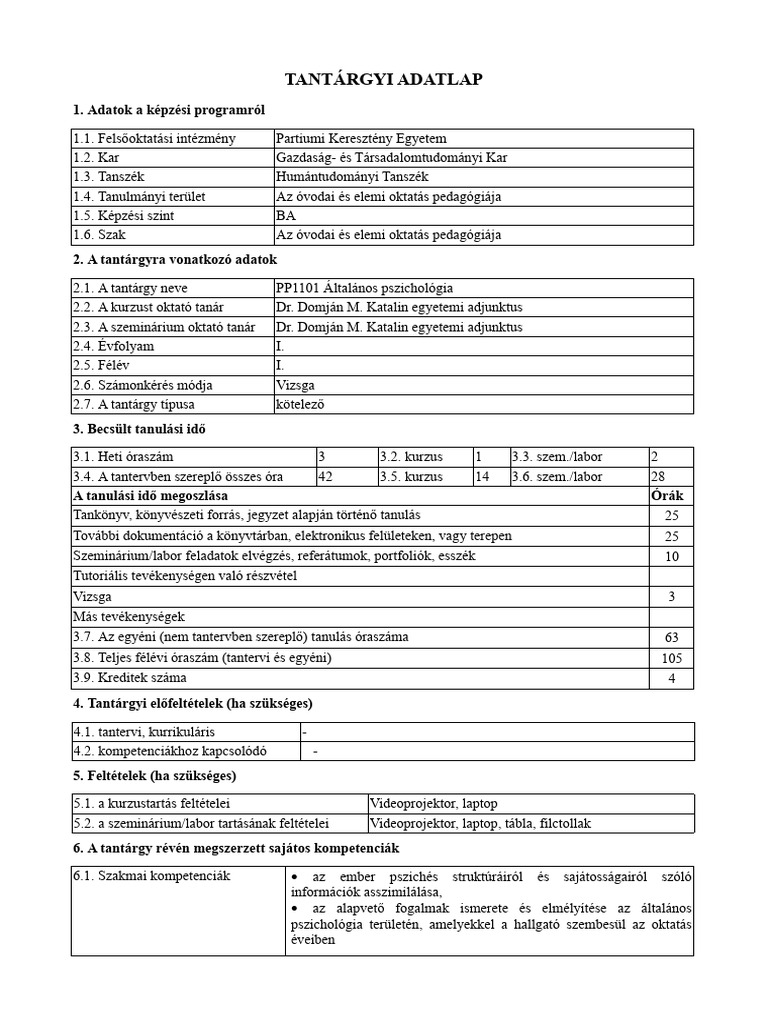 Általános Pszichológia | PDF