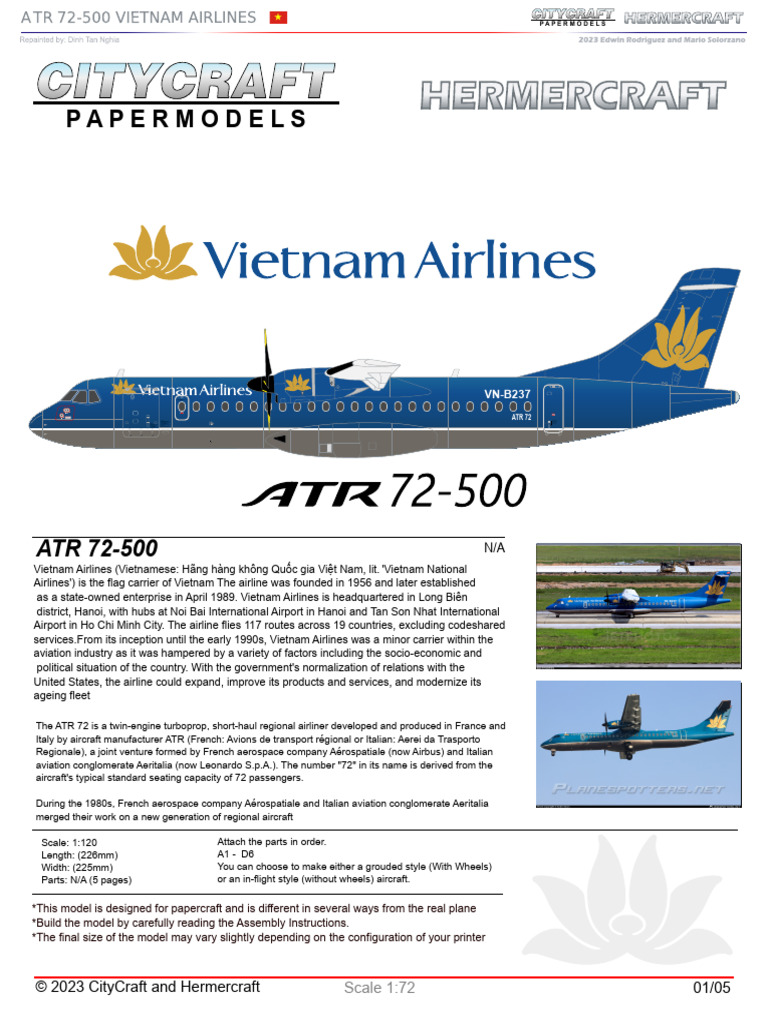 Vietnam Airlines - ATR 72-500 | PDF | Aircraft | Aviation