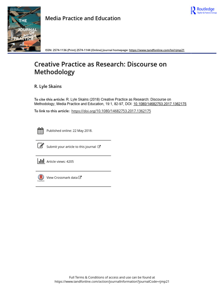 Creative Practice As Research Discourse On Methodology | PDF ...