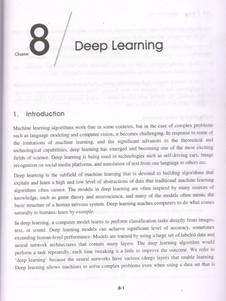 Machine Learning (8. Deep Learning) 1 | PDF