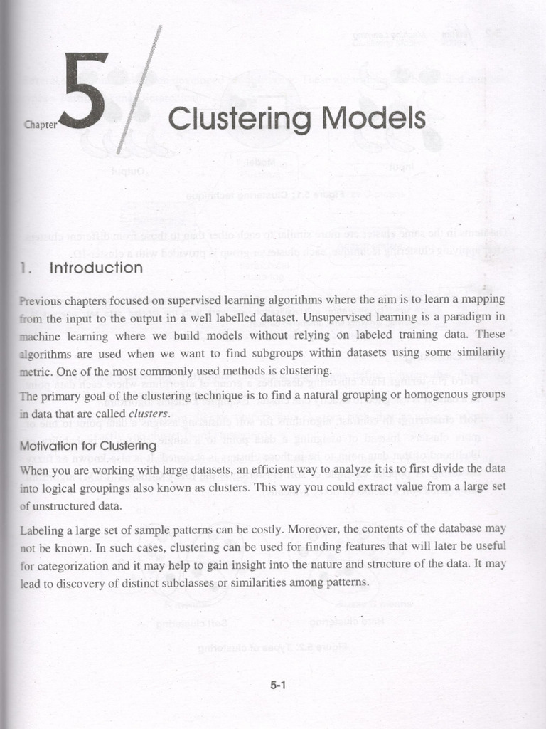 Machine Learning (5. Clustering Models) 1 | PDF