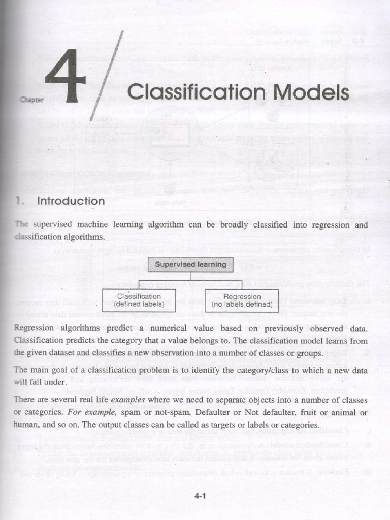 Machine Learning (4. Classification Model) 1 | PDF
