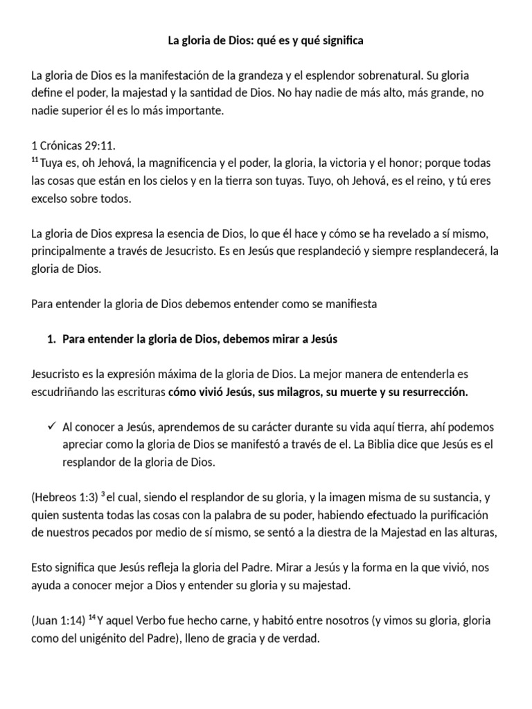 La Gloria de Dios | PDF | Cristo (título) | La resurrección de Jesús