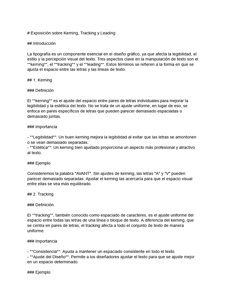 Kerning, Tracking y Leading | PDF | Tipografía