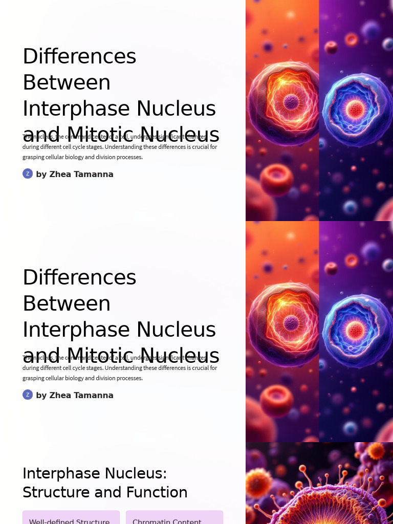 Differences Between Interphase Nucleus and Mitotic Nucleus | PDF | Cell ...