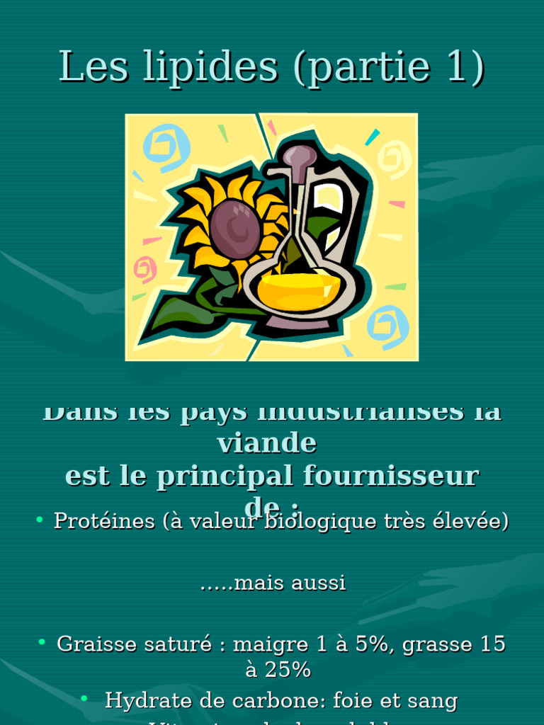 Rôle et classification des lipides | PDF | Huile alimentaire | Lipide