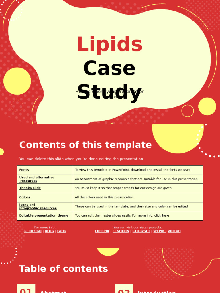 Lipids Case Study by Slidesgo | PDF | Medical Diagnosis | Medical Specialties