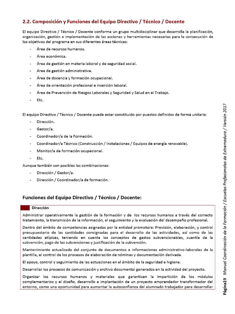 Documento Adicional Composición y Funciones Del Equipo Directivo - Técnico - Docente | PDF