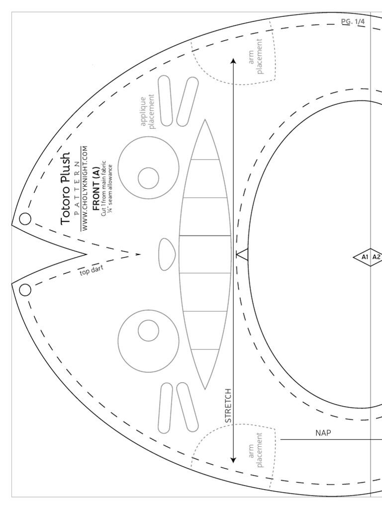 Totoro Plush Sewing Pattern 15 18 | PDF | Sewing | Textile Arts