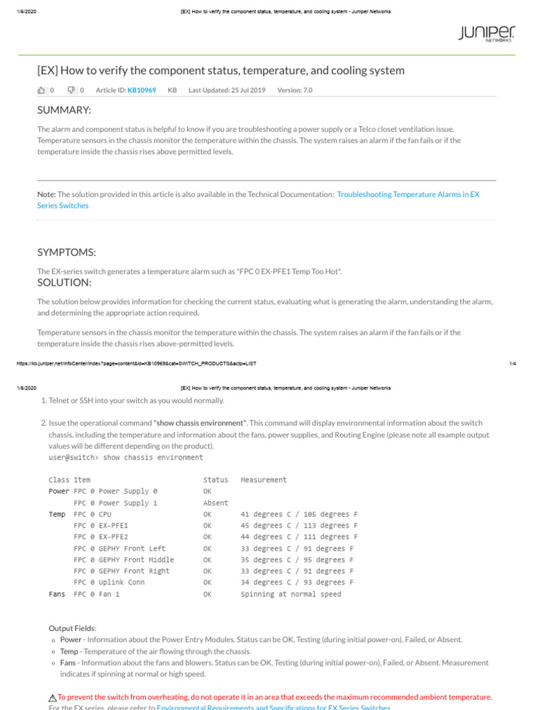 (EX) How To Verify The Component Status, Temperature, and Cooling ...