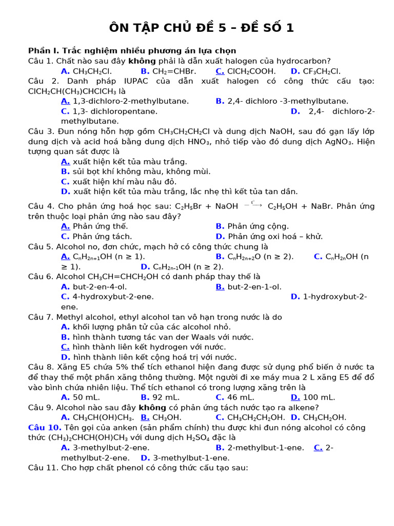 ĐỀ ÔN SỐ 1 AZOTA | PDF