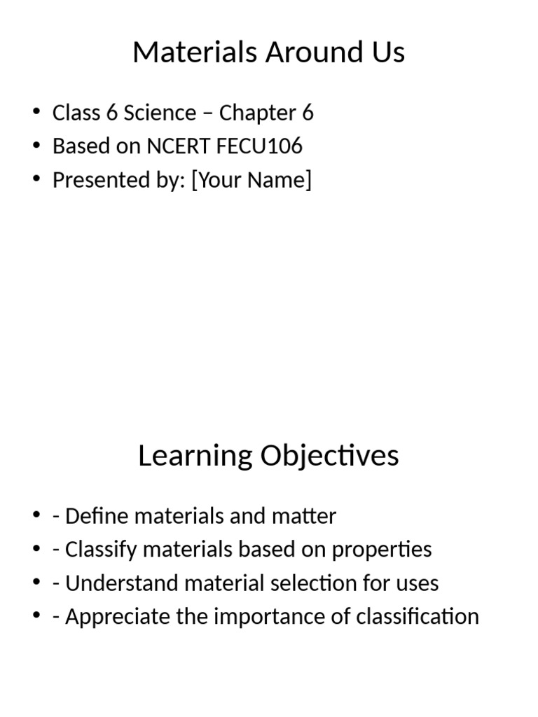 Materials Around Us Lesson Plan | PDF