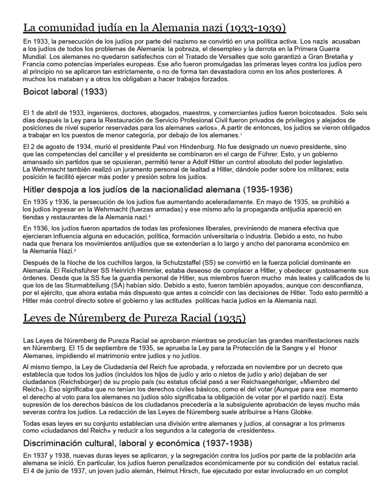 Persecución judía en la Alemania nazi | PDF | Alemania nazi | Adolf Hitler