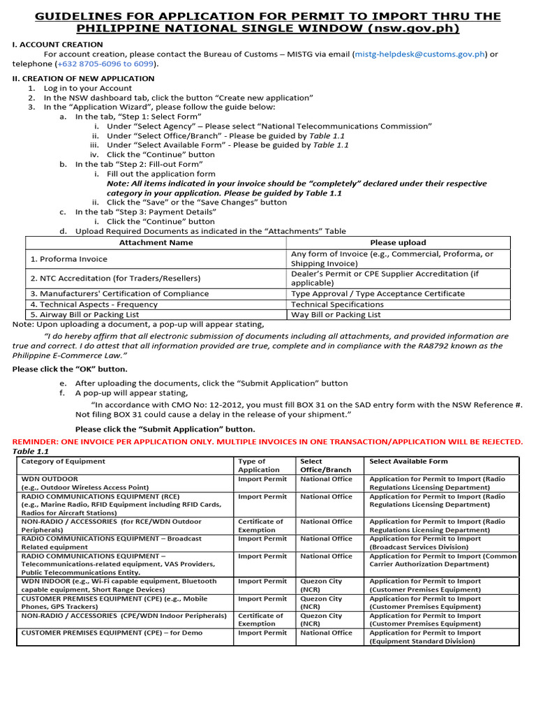 Import Permit Application Guidelines Philippines | PDF | Customer ...