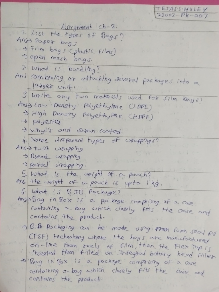 PMC Assignment Ch-2 | PDF