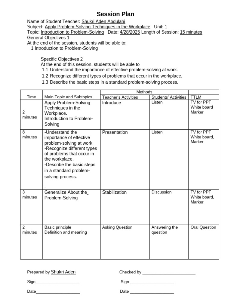 Session Plan | PDF | Brainstorming | Cognitive Science