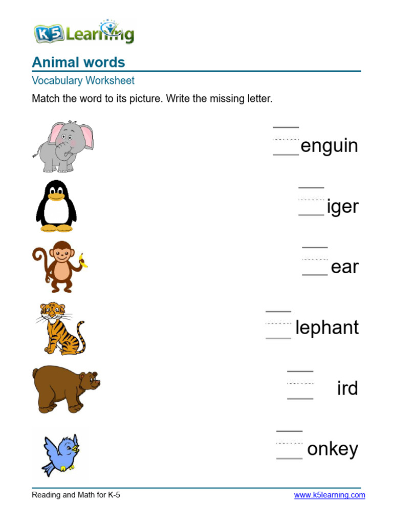 Animal and Color Vocabulary Worksheet | PDF | Zoology | Color