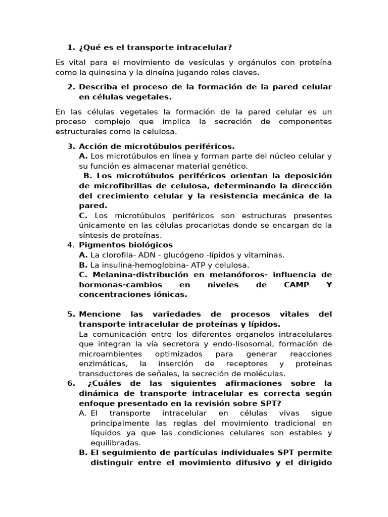 Transporte Intracelular de Orgánulos | PDF | Biología Celular ...